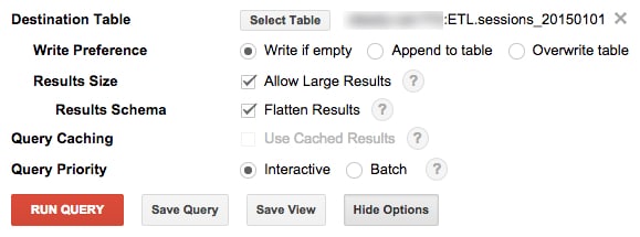 How to export Google Analytics BigQuery Clickstream Data